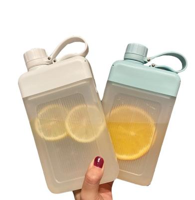 China 450ml BPA Free Leakproof PP Plastic Square Sports Water Bottle with Lid and Cap for sale