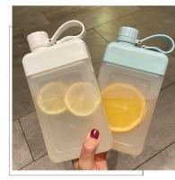 China 450ml BPA Free Leakproof PP Plastic Square Sports Water Bottle with Lid and Cap for sale