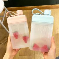 China 450ml BPA Free Leakproof PP Plastic Square Sports Water Bottle with Lid and Cap for sale