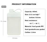 China 450ml BPA Free Leakproof PP Plastic Square Sports Water Bottle with Lid and Cap for sale
