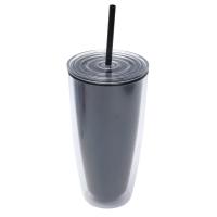 China Childrens Reusable Tumbler 750ml Plastic Cup with Lid Straw Color Changing Double Wall for sale