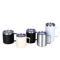 China 304 Stainless Steel Coffee Mug with Handle and Straws 12oz 20oz Custom Color for sale