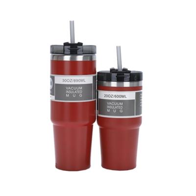 China Vacuum Insulated Tumbler with Straw 20oz 30oz Stainless Steel Car Coffee Mug for Outdoor Travel for sale