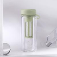 China Custom 450ml/600ml Plastic Water Bottle with Tea Separator Student's Go-to Bottle for sale