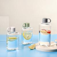 China 360ml/500ml Rectangular Shape Transparent Tritan Plastic Water Bottle for Camping Custom Design for sale