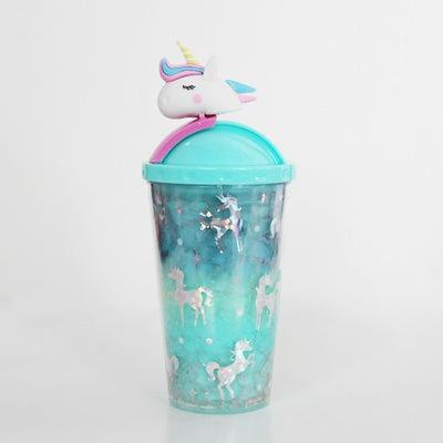 China 430ml Unicorn Shape Water Bottle Leak Proof with Lid PS Silicone Cute Outdoor Portable Cup for sale