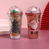 China 500ml BPA Free Double Wall Plastic Tumbler with Lid and Straw Custom Color for sale