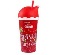 China 20oz Reusable Plastic Santa Hat Christmas Mug with Lids and Straws for Holiday Gifts for sale