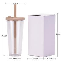 China 24oz Double Wall Plastic Tumbler Reusable Boba Cups Custom Color for Home Restaurant Hotel for sale