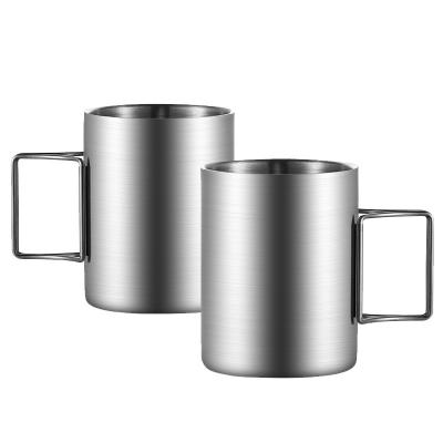 China Portable Stainless Steel Water Cup 300ml Wide Mouth Minimalist Design Reusable Drinking Cup for sale