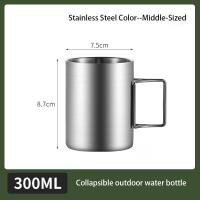 China Portable Stainless Steel Water Cup 300ml Wide Mouth Minimalist Design Reusable Drinking Cup for sale
