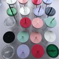 China Double-Walled Clear Plastic Water Bottle 16oz 24oz Tumbler for Student Summer Cup for sale