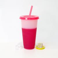China BPA Free Plastic Coffee Cup 24oz Cold Water Bottle with Lid and Straw for sale