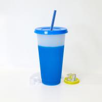 China BPA Free Plastic Coffee Cup 24oz Cold Water Bottle with Lid and Straw for sale