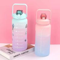 China Tritan Plastic Water Bottle 2000ml Outdoor Sport with Capacity Line Anti-corrosion Coating for sale
