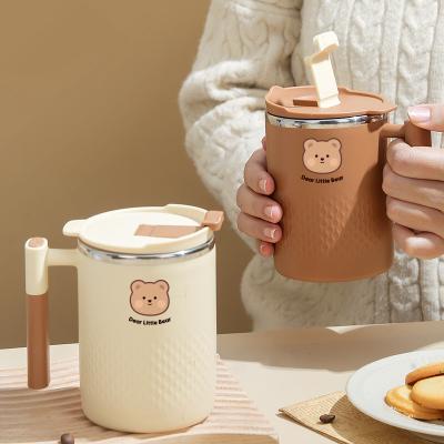 China 450ml 304 Stainless Steel Coffee Mug with Handle Custom Logo Vacuum Insulated Cup for sale