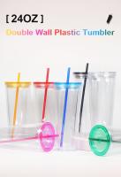 China Custom Stylish Simple 710ML Clear Water Bottle With Lid And Straw Logo Printing Accepted for sale