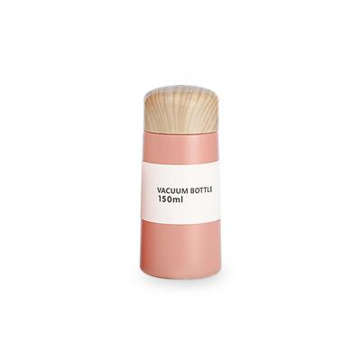 China Custom Logo 5oz 8oz Mini Stainless Steel Vacuum Insulated Cup with Wooden Lid 150ml 250ml for sale