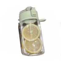 China Simple Transparent Cup Body Portable Spring Cap Design Waterproof Plastic Water Bottles for sale
