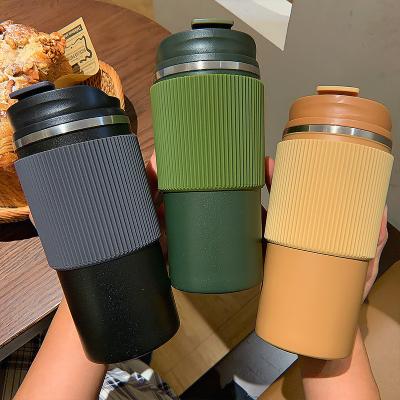 China Custom Logo 450ml Vacuum Stainless Steel Coffee Tumbler Leak Proof Portable for sale