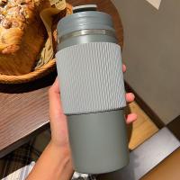 China Custom Logo 450ml Vacuum Stainless Steel Coffee Tumbler Leak Proof Portable for sale