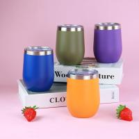 China Custom Logo 12OZ Double Wall Vacuum Insulated Stainless Steel Wine Tumbler with Lid for sale