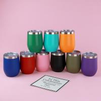 China Custom Logo 12OZ Double Wall Vacuum Insulated Stainless Steel Wine Tumbler with Lid for sale