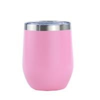 China Custom Logo 12OZ Double Wall Vacuum Insulated Stainless Steel Wine Tumbler with Lid for sale