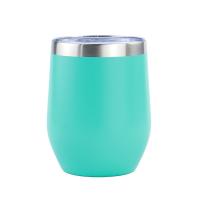 China Custom Logo 12OZ Double Wall Vacuum Insulated Stainless Steel Wine Tumbler with Lid for sale