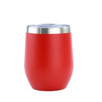 China Custom Logo 12OZ Double Wall Vacuum Insulated Stainless Steel Wine Tumbler with Lid for sale