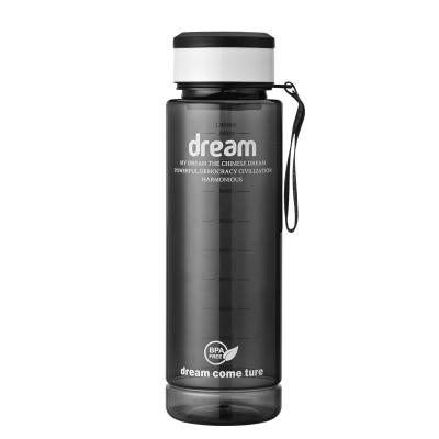 China 1000ml Thermal Insulation PET Plastic Water Bottle with Time Marker for Gym Sport Camping for sale