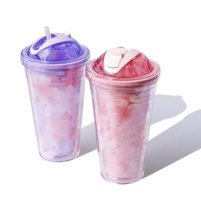 China Cute Design Style Custom Printing Logo Leak Proof Plastic Water Bottle With Straw for sale