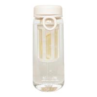 China 600ml Leakproof Plastic Sports Water Bottle with Infuser and Time Marker BPA Free for sale