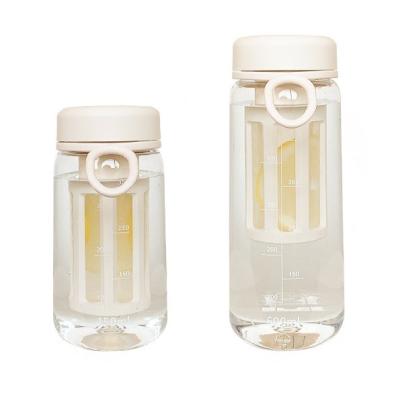 China 450ML 600ML Transparent BPA Free Tritan Plastic Water Bottle With Scale Sample Provide for sale