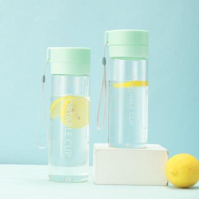 China PC Plastic Water Bottle 600ml 800ml BPA Free Leakproof Sports Motivational with Rope for sale