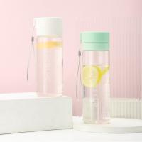 China PC Plastic Water Bottle 600ml 800ml BPA Free Leakproof Sports Motivational with Rope for sale