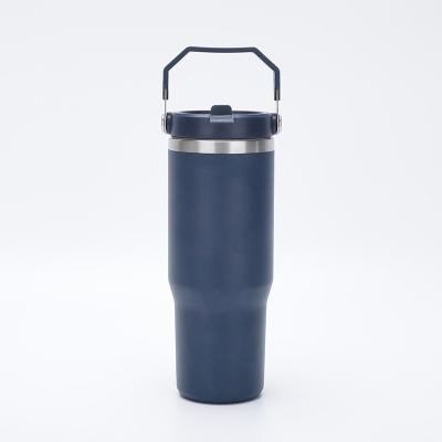China 30oz Stainless Steel Tumbler Insulated Vacuum Cup with Leak Proof Flip Lid and Straw for sale