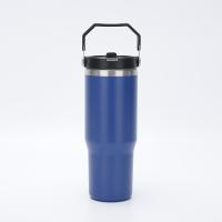 China 30oz Stainless Steel Tumbler Insulated Vacuum Cup with Leak Proof Flip Lid and Straw for sale