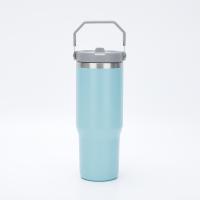 China 30oz Stainless Steel Tumbler Insulated Vacuum Cup with Leak Proof Flip Lid and Straw for sale