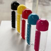 China 600ml 2-in-1 Plastic Water Bottle with Seven-Day Pill Case Boiling Water Safe for sale