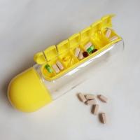 China 600ml 2-in-1 Plastic Water Bottle with Seven-Day Pill Case Boiling Water Safe for sale