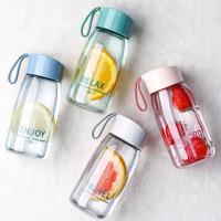 China 380ml Portable Plastic Water Bottle for Girls Transparent Reusable Drinking Bottle for sale