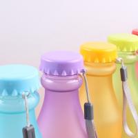 China OEM Custom 550ml Portable Plastic Frosted Sealed Water Bottle with Rope for Sports for sale