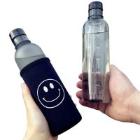 China 500ml Plastic Water Bottle with Time Marker Lid for Sports Camping Travel for sale