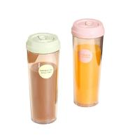 China Camping Essential Reusable Double Wall Tumbler Plastic Tea Cup 320ml 420ml 520ml 700ml for sale