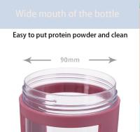 China 650ml Plastic Protein Shaker Bottle with Mixing Ball Custom Logo Durable Clear Gym Cup for sale
