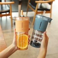 China 700ml Clear BPA Free Plastic Water Bottle Tumbler Cup with Straw and Sleeve for sale
