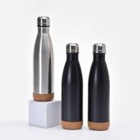China 500ml Insulated Stainless Steel Vacuum Flask Water Bottle with Cork Bottom for sale
