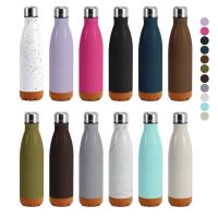 China 500ml Insulated Stainless Steel Vacuum Flask Water Bottle with Cork Bottom for sale