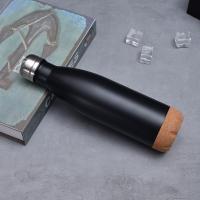 China Custom Logo 500ml Stainless Steel Water Bottle with Cork Bottom 304 for sale